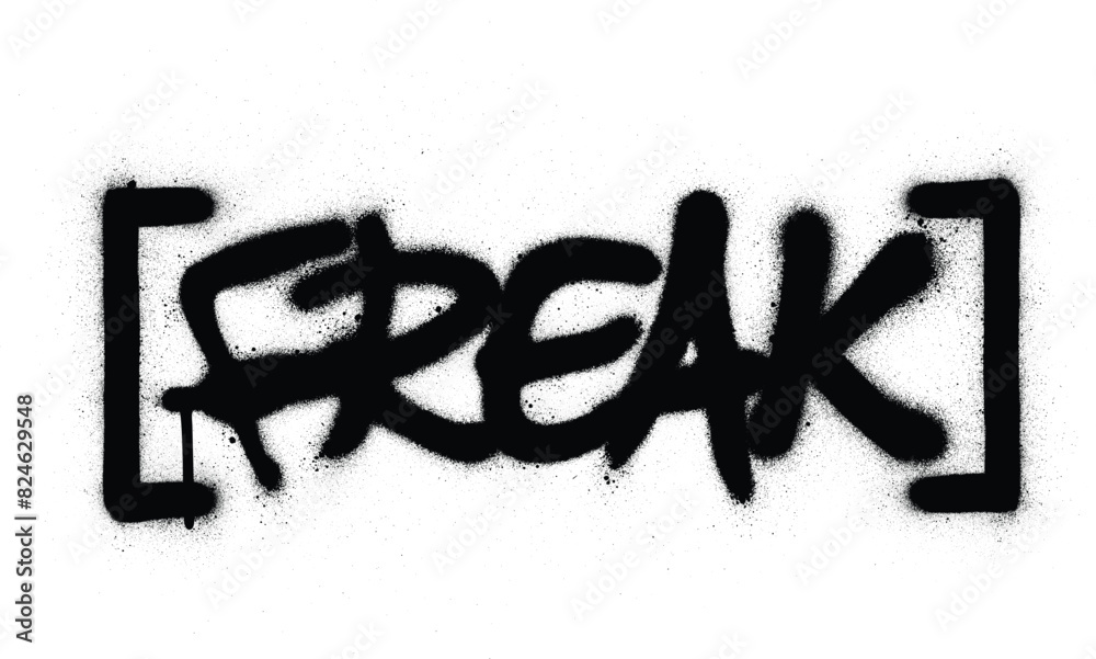 Graffiti freak word sprayed in black over white Stock Vector | Adobe Stock