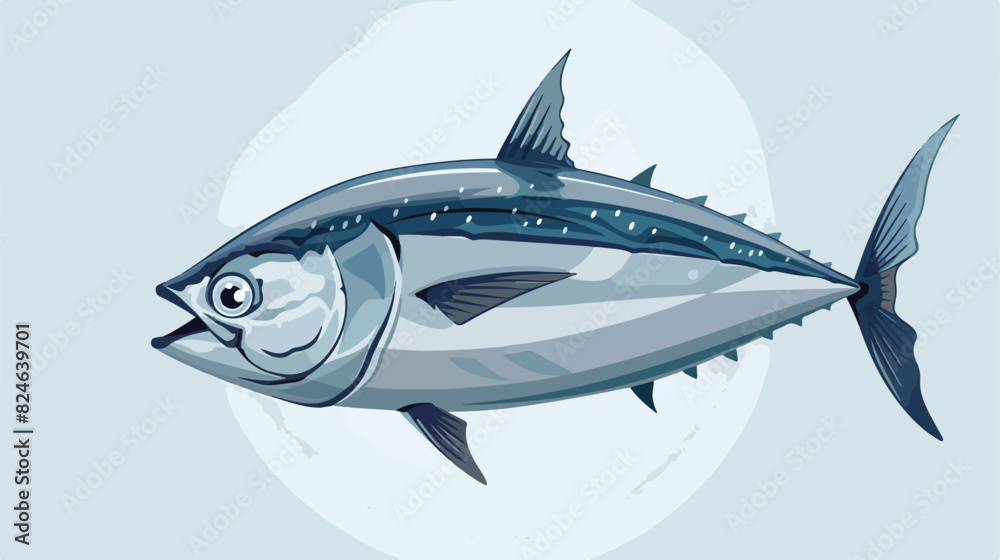 Cartoon tuna icon. Silver fish. Underwater animal Car Stock Vector ...