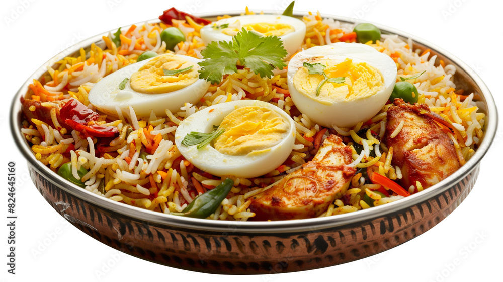 Biryani with eggs top view isolated on transparent background, PNG ...
