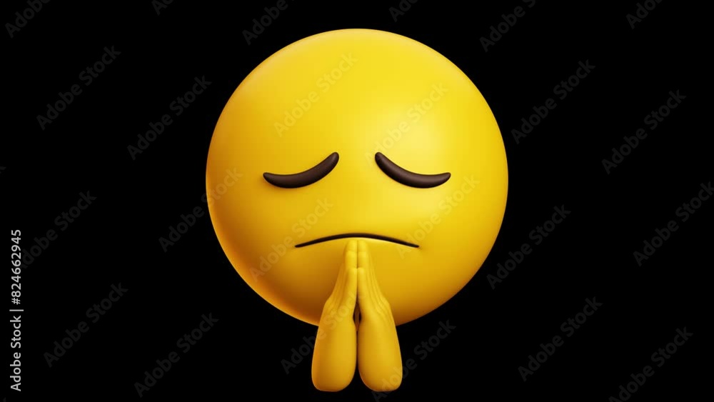 feel guilty, Sorry face emoji, 3d emoticon animation, Alpha channel ...