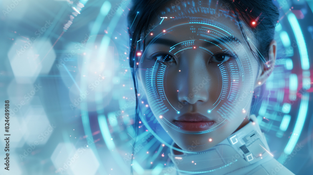 Futuristic concept featuring an Asian model with a striking resemblance ...