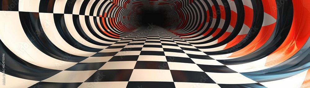 Optical illusions color grid flat design top view visual trickery theme ...