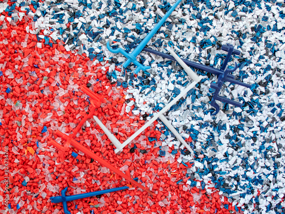 Shredded and ground waste from the production of plastic products ...