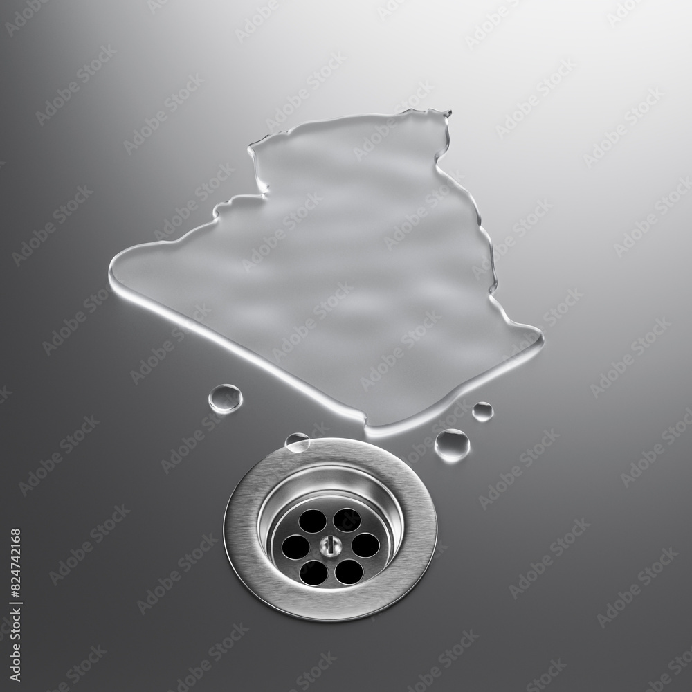 Algeria Water Map With Drainage Metal Sink Save Water And Water Wastage ...
