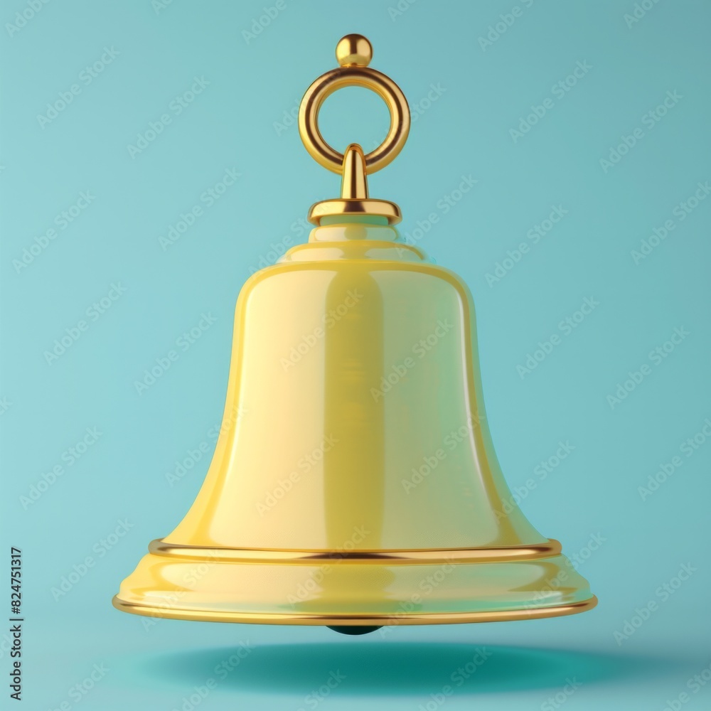 School Intercom Bell Icon Illustrate a 3D icon of a school intercom ...