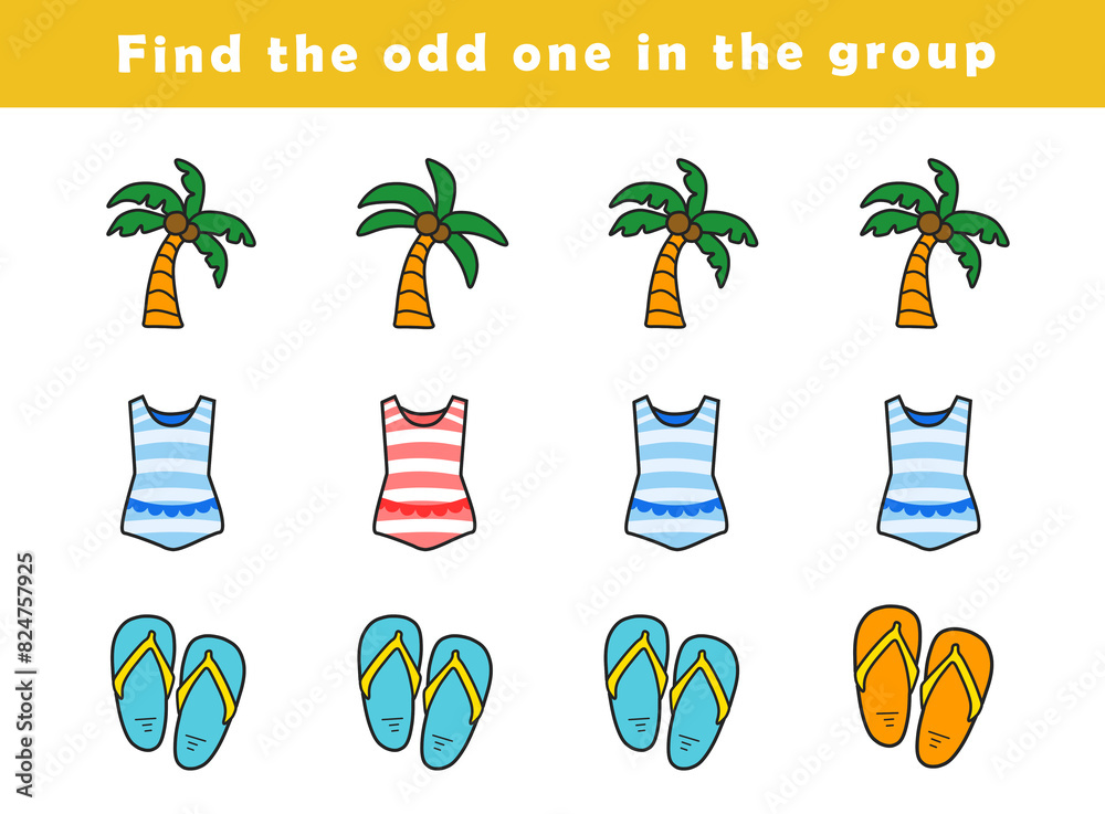 Find the odd one out for toddlers. Spot the difference for kids ...