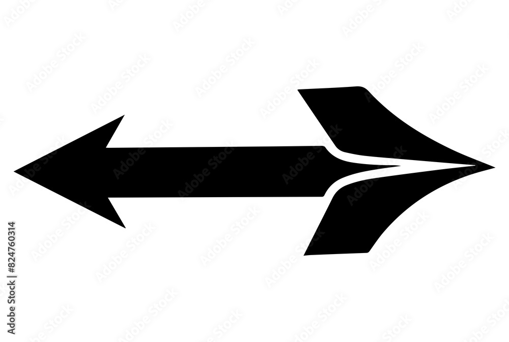 Black and white icon of a double-sided arrow, with a sleek and ...