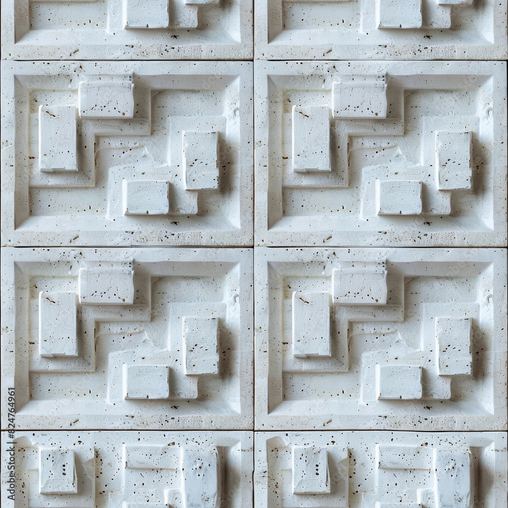 Seamless MCM concrete exterior square brick cement exterior geometric ...