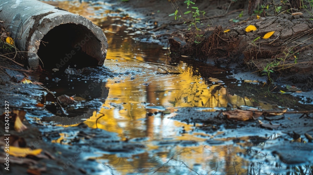 Pollution reflection corrosion caused by filthy water leakage from ...