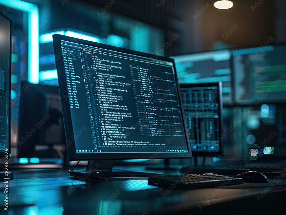 Foto de A close-up of a computer monitor showing a digital ransom ...