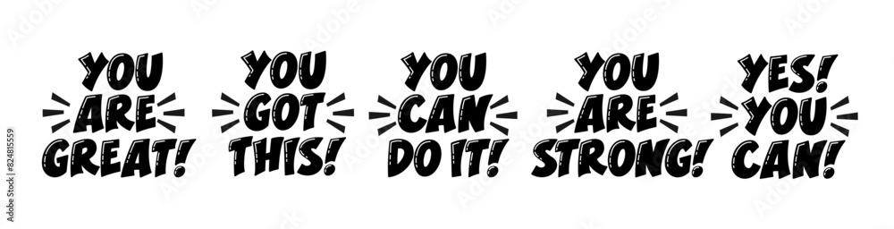 Motivational Quotes Set. Inspirational Phrase for Success Achieving ...