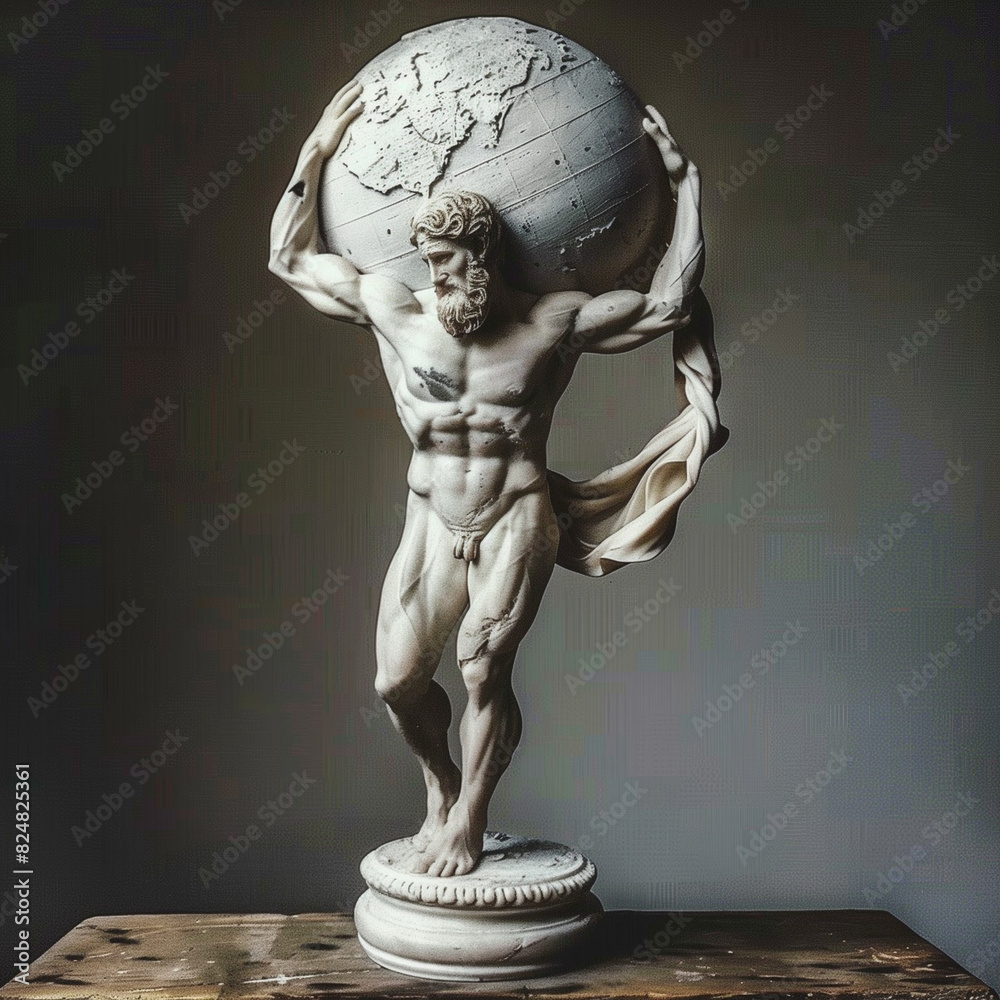 Mitologia: Statua di atlante che sorregge il mondo. Stock Photo | Adobe ...