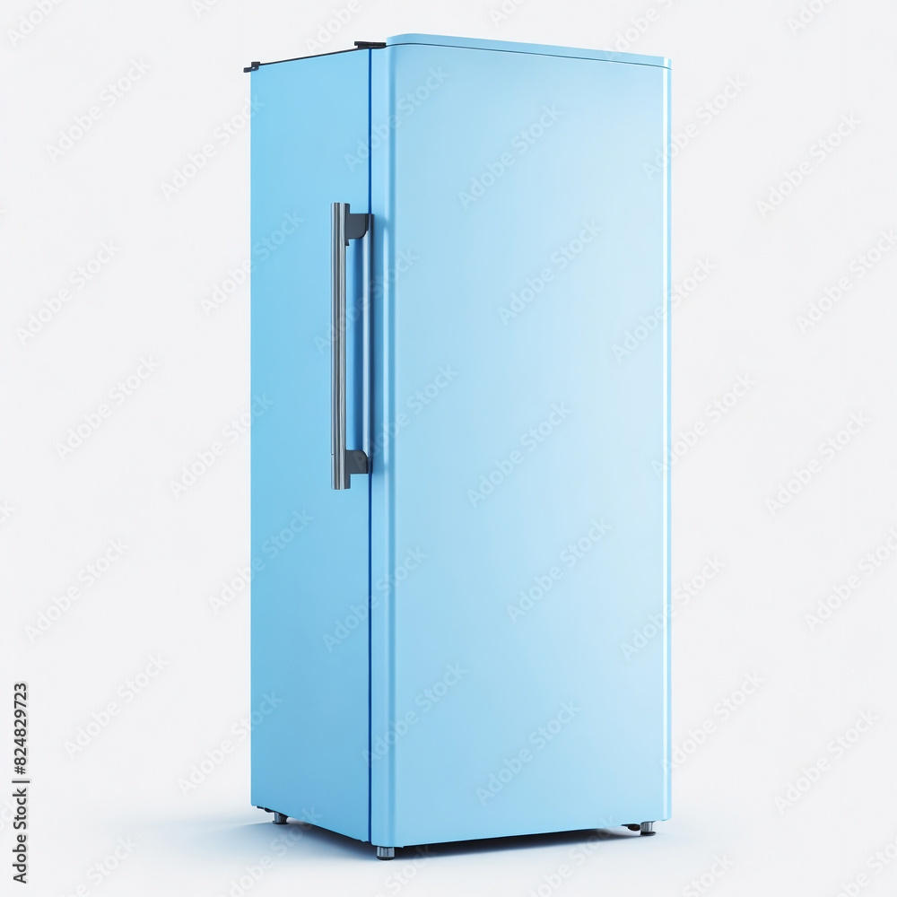 Vintage blue retro refrigerator isolated on white Stock Photo | Adobe Stock