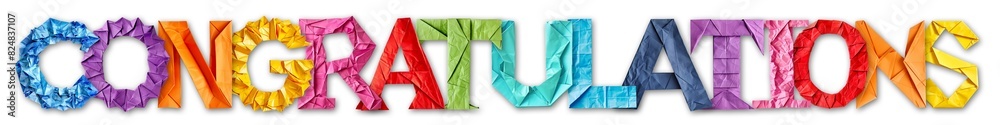 Colorful Paper Letters Shaping the Word Congratulations Isolated on ...