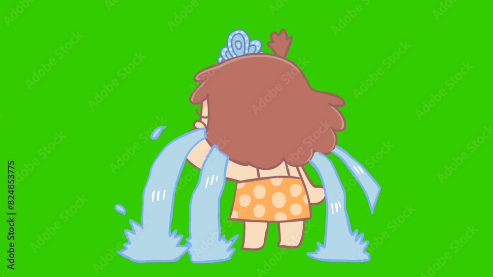 Animated Pastel Girl Crying with Tears Flowing Like a Waterfall on ...