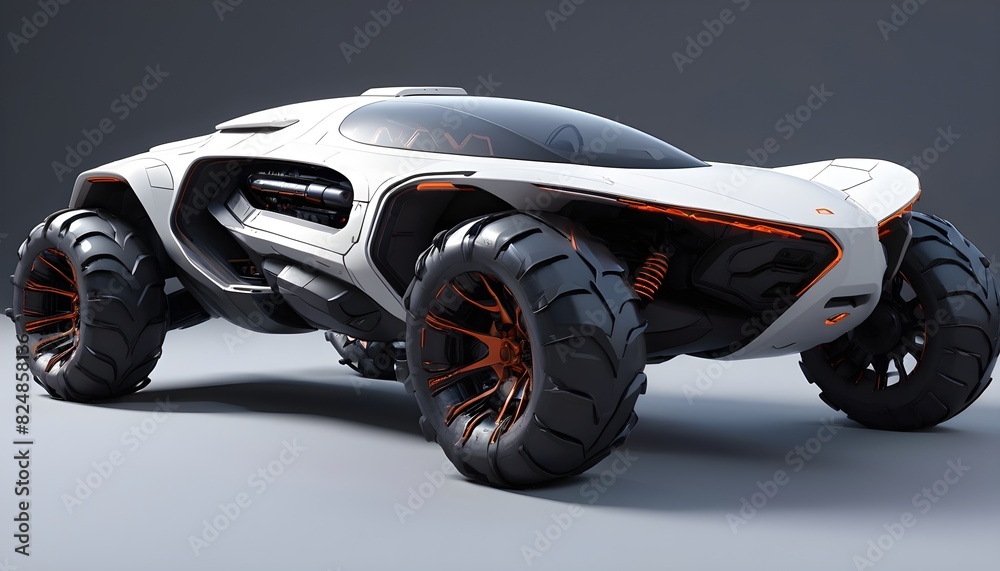"Produce a series of futuristic vehicle designs powered by advanced AI ...