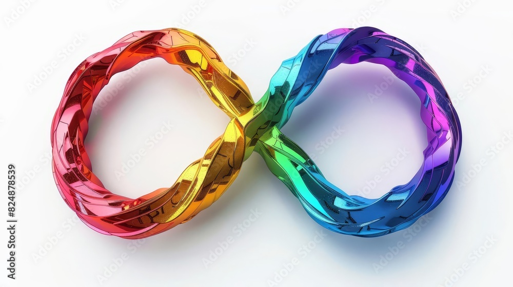 Iconic pride symbol, rainbow infinity sign, representing eternal love ...
