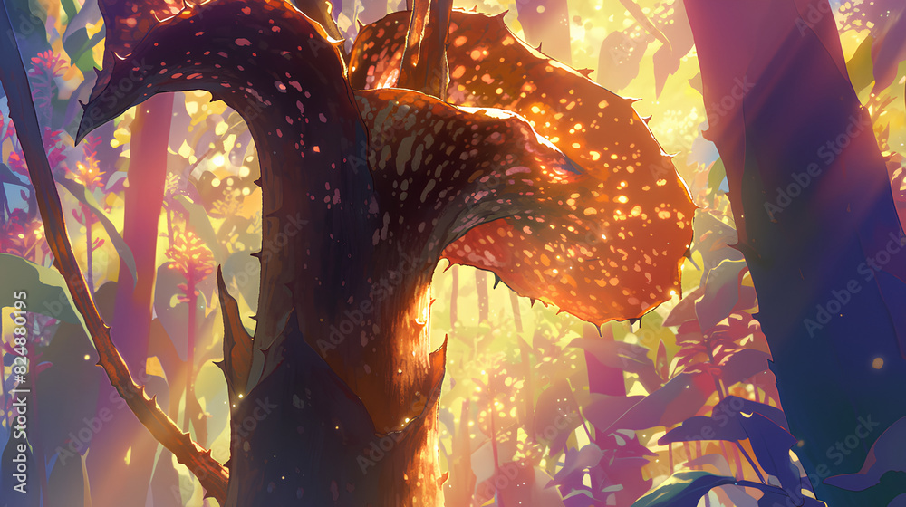 illustration of blooming Rafflesia arnoldii flower in forest Stock ... illustration of blooming Rafflesia arnoldii flower in forest Stock ...