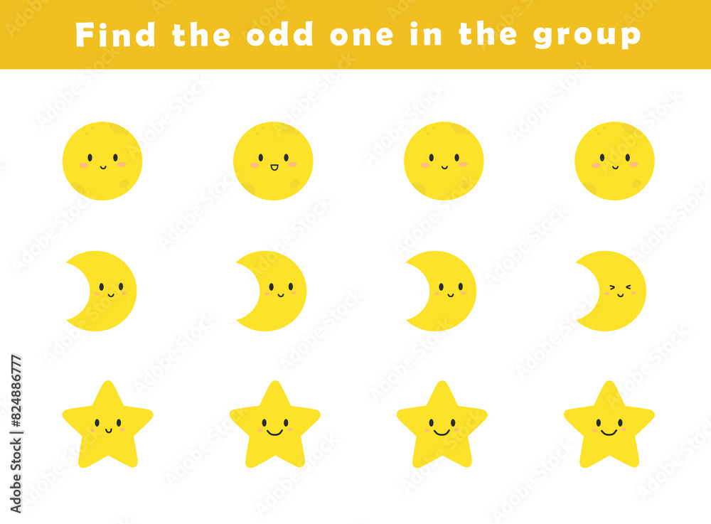 Find the odd one out for toddlers. Spot the difference for kids ...