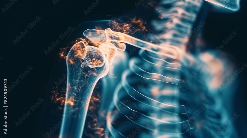 Shoulder joint in x-ray light.Teng Tong woBan uJian Guan Jie noYan ...