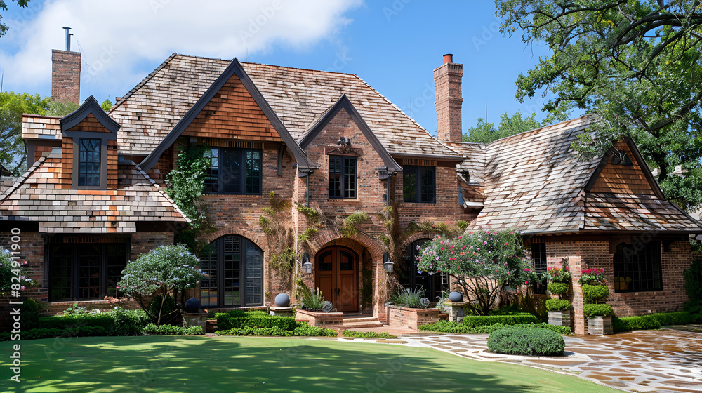 Traditional Red Clay Tile Roof with Circular Beams ,Modern design ...