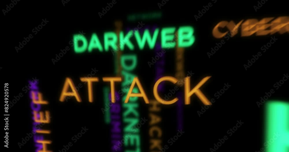 Darknet kinetic text abstract concept loop animated. Darkweb cyber ...