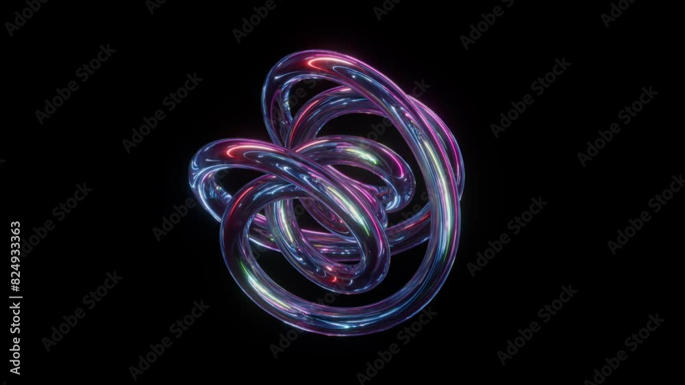 Fantastic looped 3d animation. Impossible tangled glass object ...