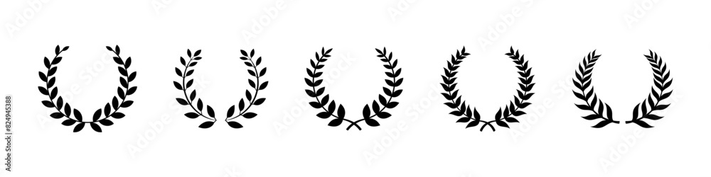Laurel wreath. Olive branch icon. Greek wreath sign. Roman laurel ...