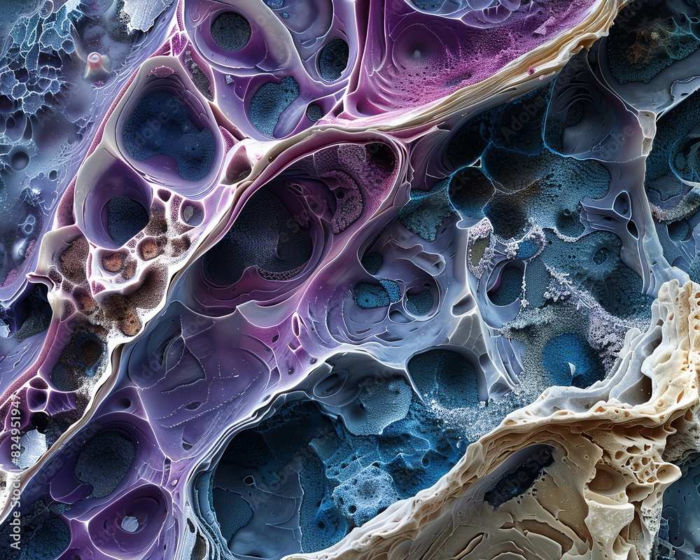 11. Microstructure of bone tissue, showing the detailed cellular ...