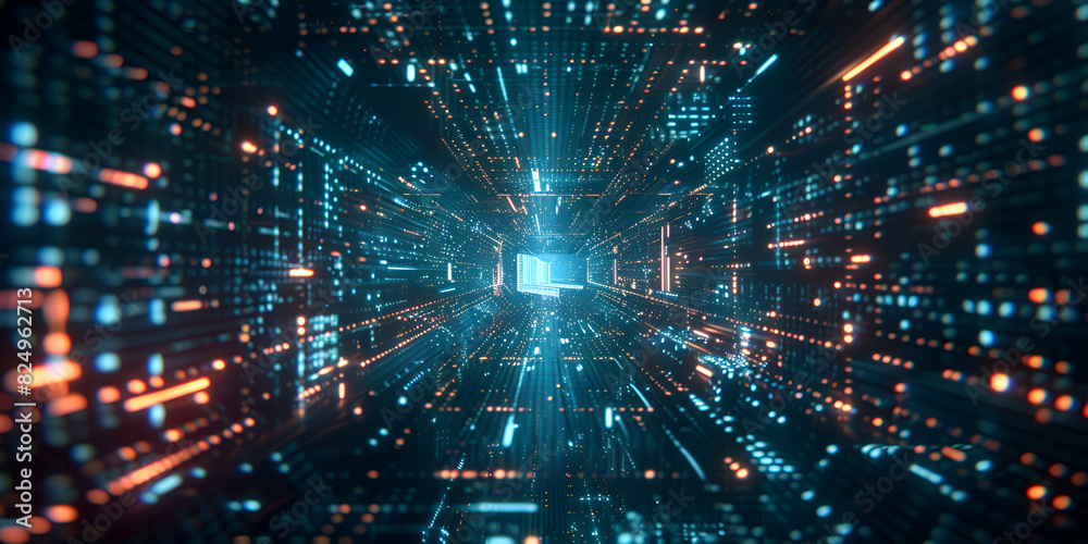 modern digital Technology Blue Background Abstract matrix digital ...