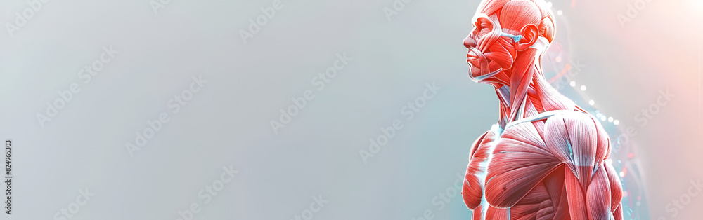 Conceptual anatomy healthy skinless human body, muscle system set with ...