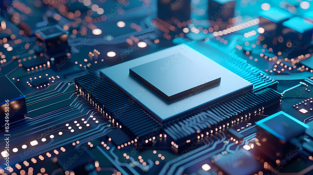 Circuit board technology cpu microprocessor vector image Stock ...