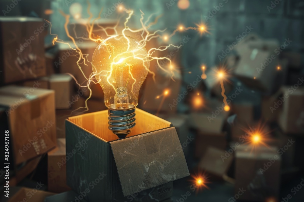 3D creativity and inspiration, idea and imagination, innovation and ...