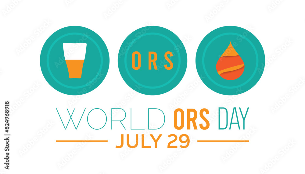 World ORS day every year in July. Template for background, banner, card ...