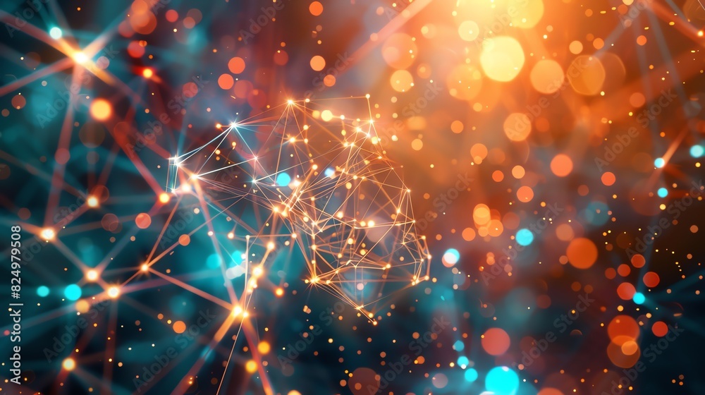 17. Artistic rendering of a network node, featuring abstract shapes and ...