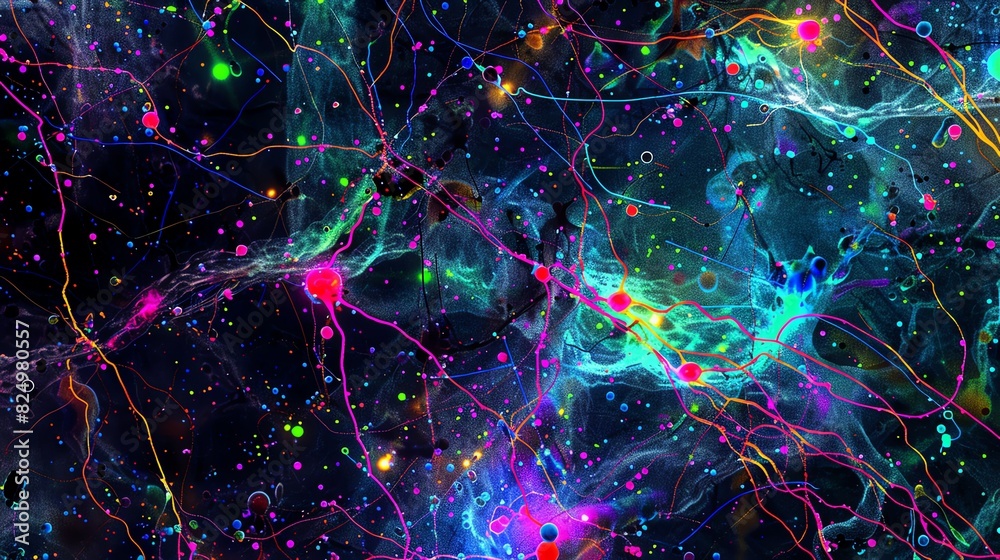 10. Neuron signaling in the brain under a microscope, capturing detailed synapses and neural ...