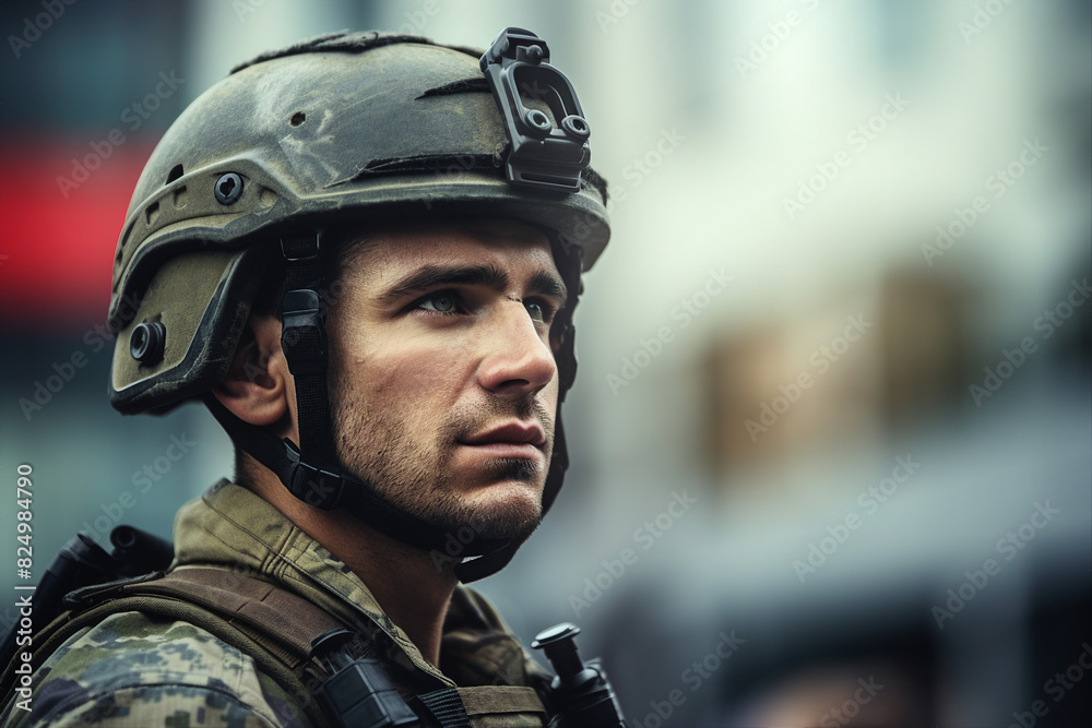 Image of courageous brave young soldier created with generative AI ...