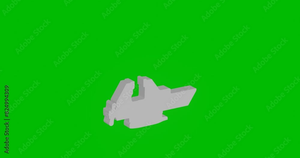 Animation of rotation of a white vise symbol with shadow. Simple and ...