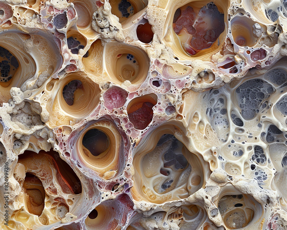 11. Microstructure of bone tissue, showing the detailed cellular ...