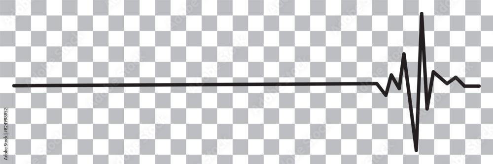 Last heart rate jump banner. Red straight line of death after cardiac ...
