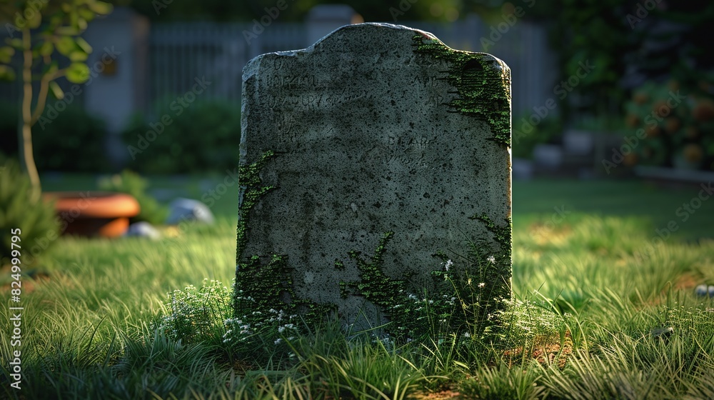 blank tombstone in the cemetery, for memorial day Stock Illustration ...
