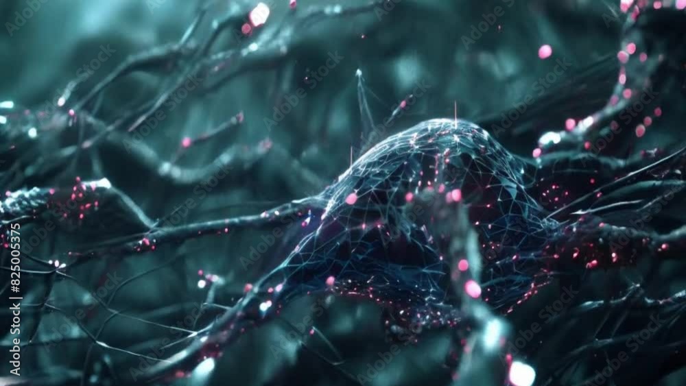 AI, Machine learning visualization as human brain neurons digital ...