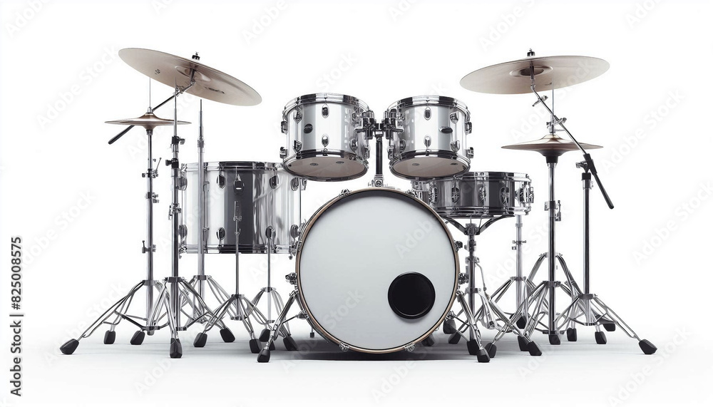 a modern Drum Kit -for many styles of music-on a white background Stock ...
