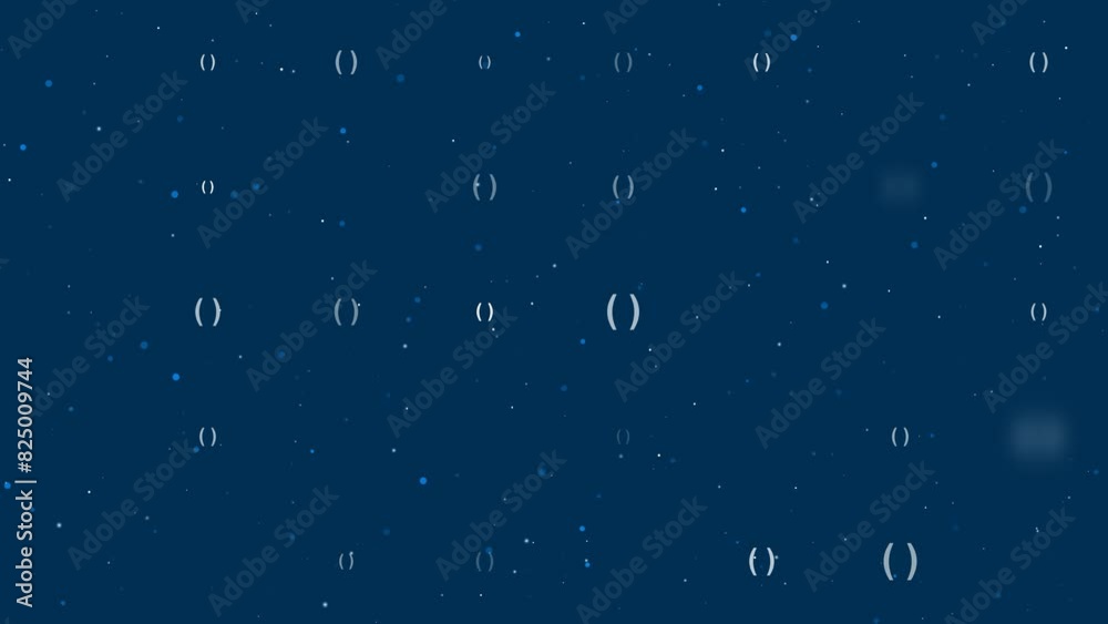 Template animation of evenly spaced brackets symbols of different sizes ...