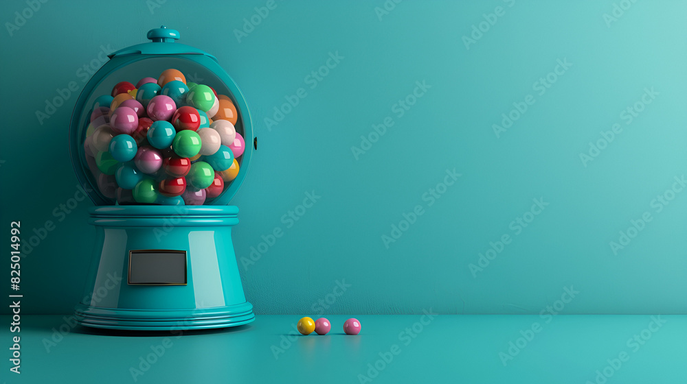 Gumball machine isolated on a teal background, generative ai Stock ...