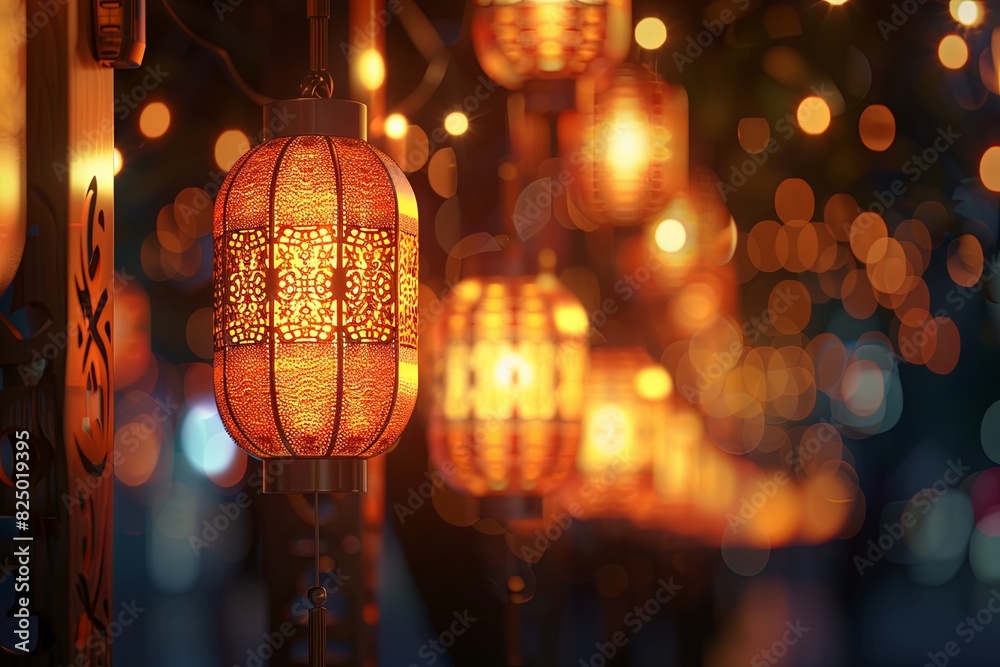 Foto de Generate a local perspective of a holiday lantern festival in ...