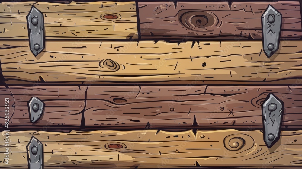 Cartoon wood plank background illustration hand drawn Stock ...