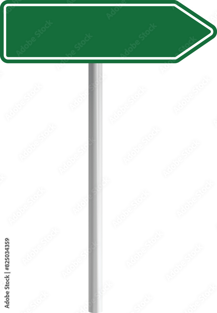Road green traffic sign board. Blank board with place for text. Danger ...