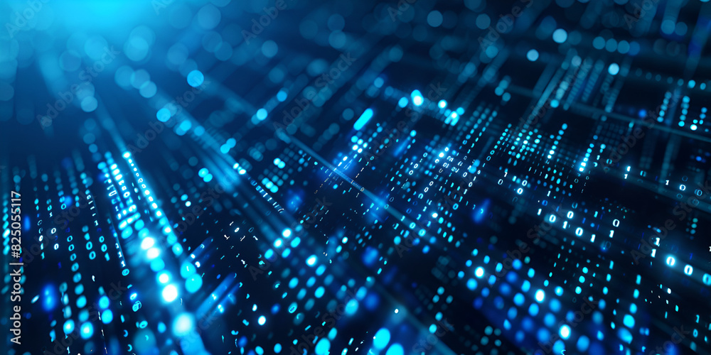 Dynamic Digital Abstract Background with Blue and Orange Light ...