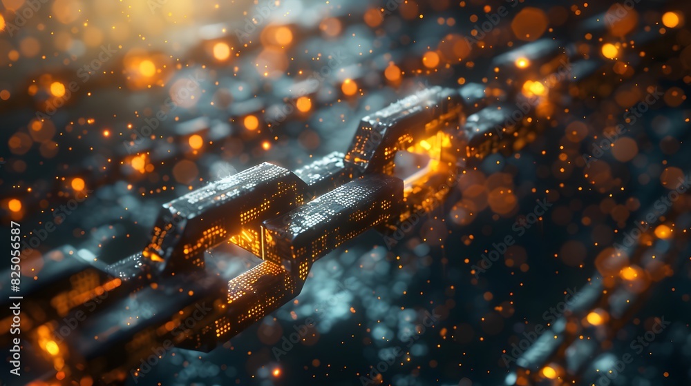 Blockchain technology concept, Digital blocks and data chains in ...